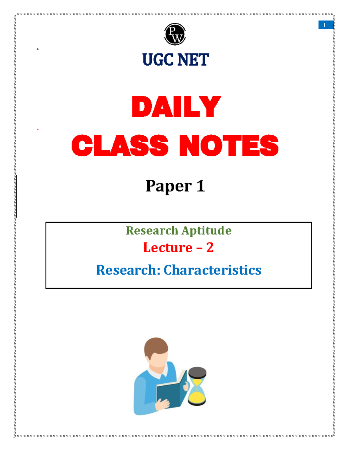 UGC NET Paper 1 Research Aptitude Daily Class Notes - Lecture 2 - Studocu