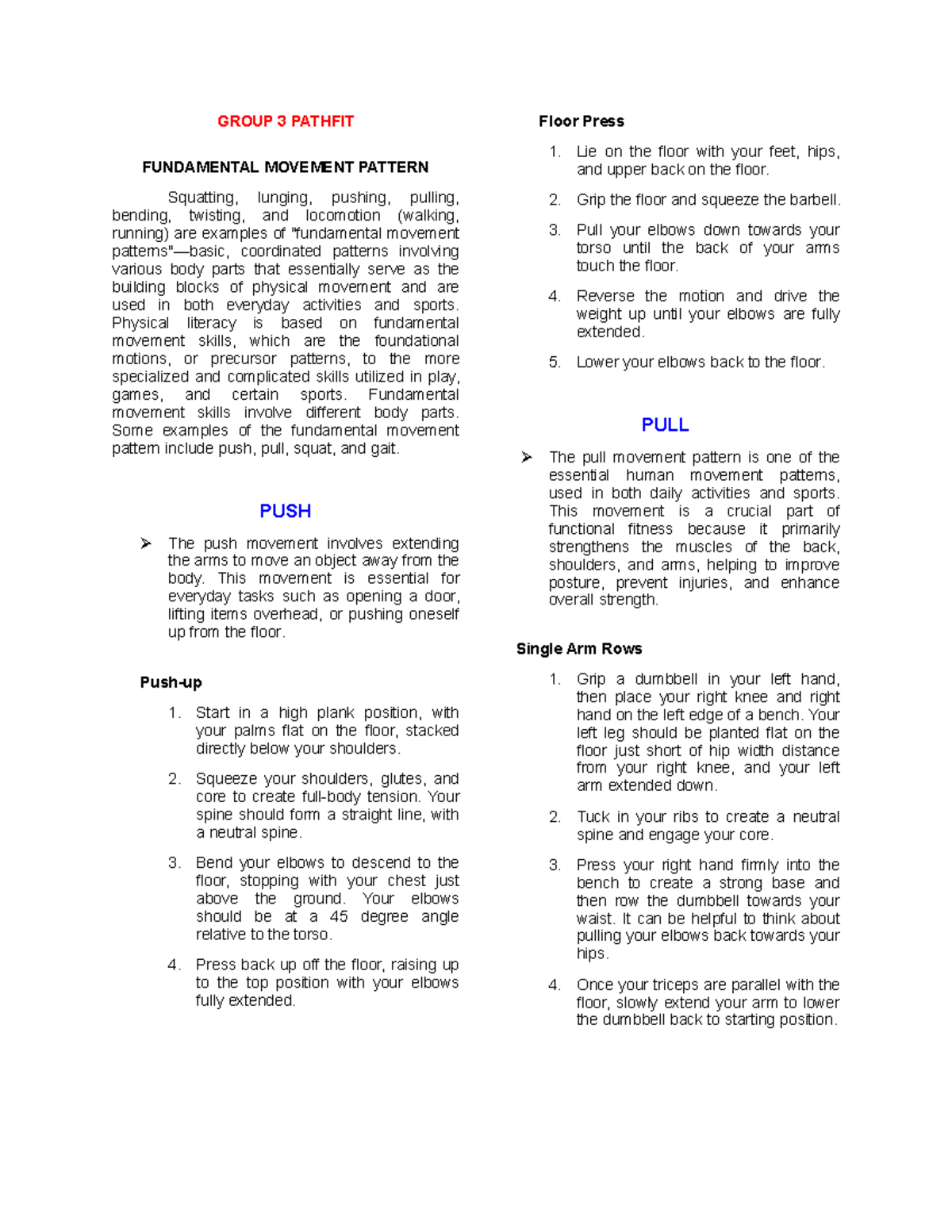 Fundamental Movement Patterns - GROUP 3 PATHFIT FUNDAMENTAL MOVEMENT ...