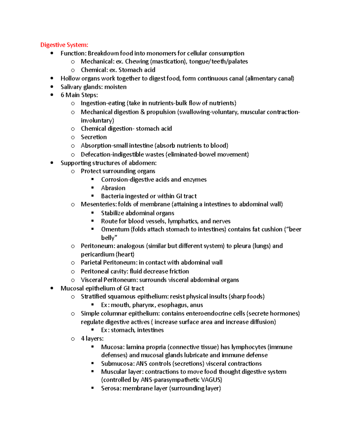 AP 2 - Exam 3: Comprehensive Overview of the Digestive System - Studocu