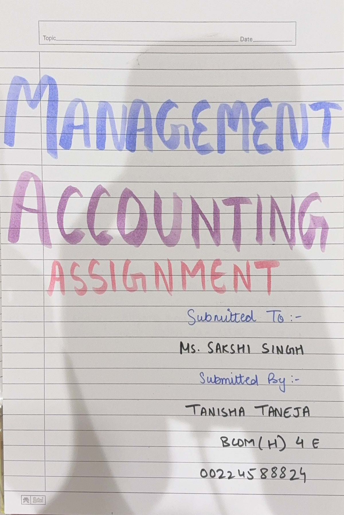 BCOM(H) 4E Management Accounting Assignment 2 Analysis - Studocu