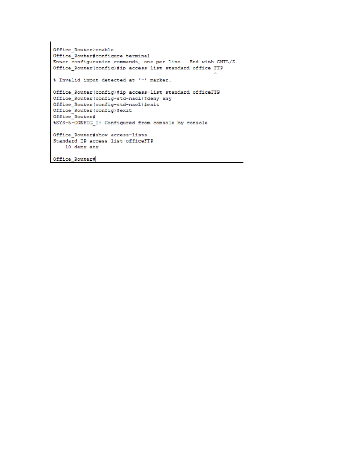 Document 11 - Testing - terminal Enter configuration commands, one per ...