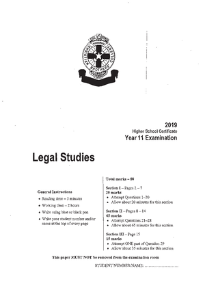 Unit 1 Practice Exam Questions - LEGAL STUDIES UNIT 1 Legal Studies ...
