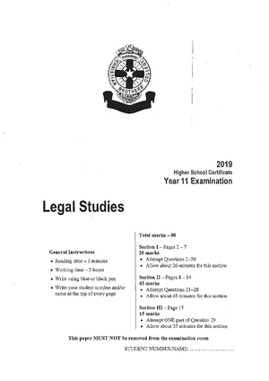 Legal studies 2025: Basic legal concepts and principles explained - Studocu