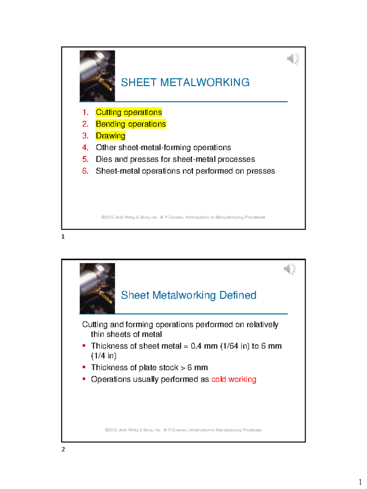 INEN 3322 ch14 Sheet Metalworking Part 1 Cutting Bending Drawing Operations-handouts - SHEET ...