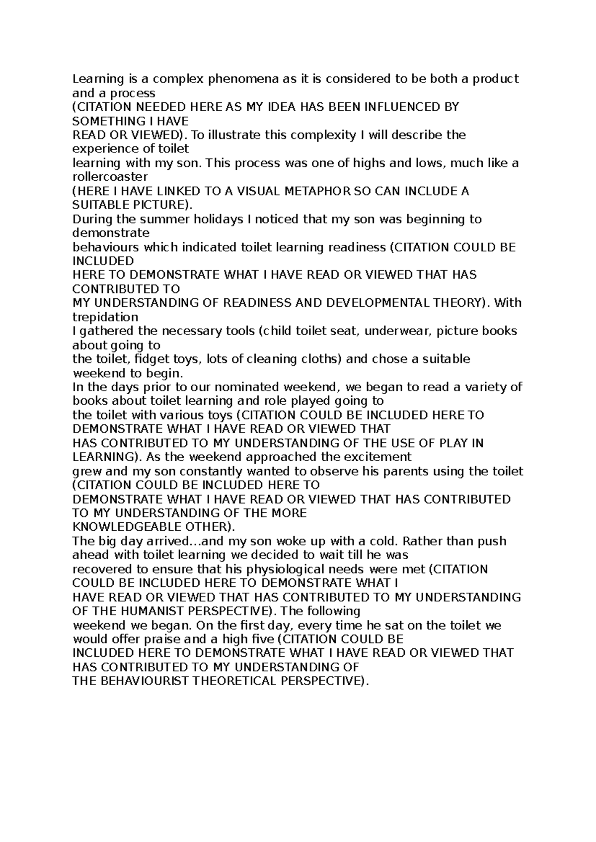 CIT 101: Understanding Toilet Learning as a Complex Process - Studocu