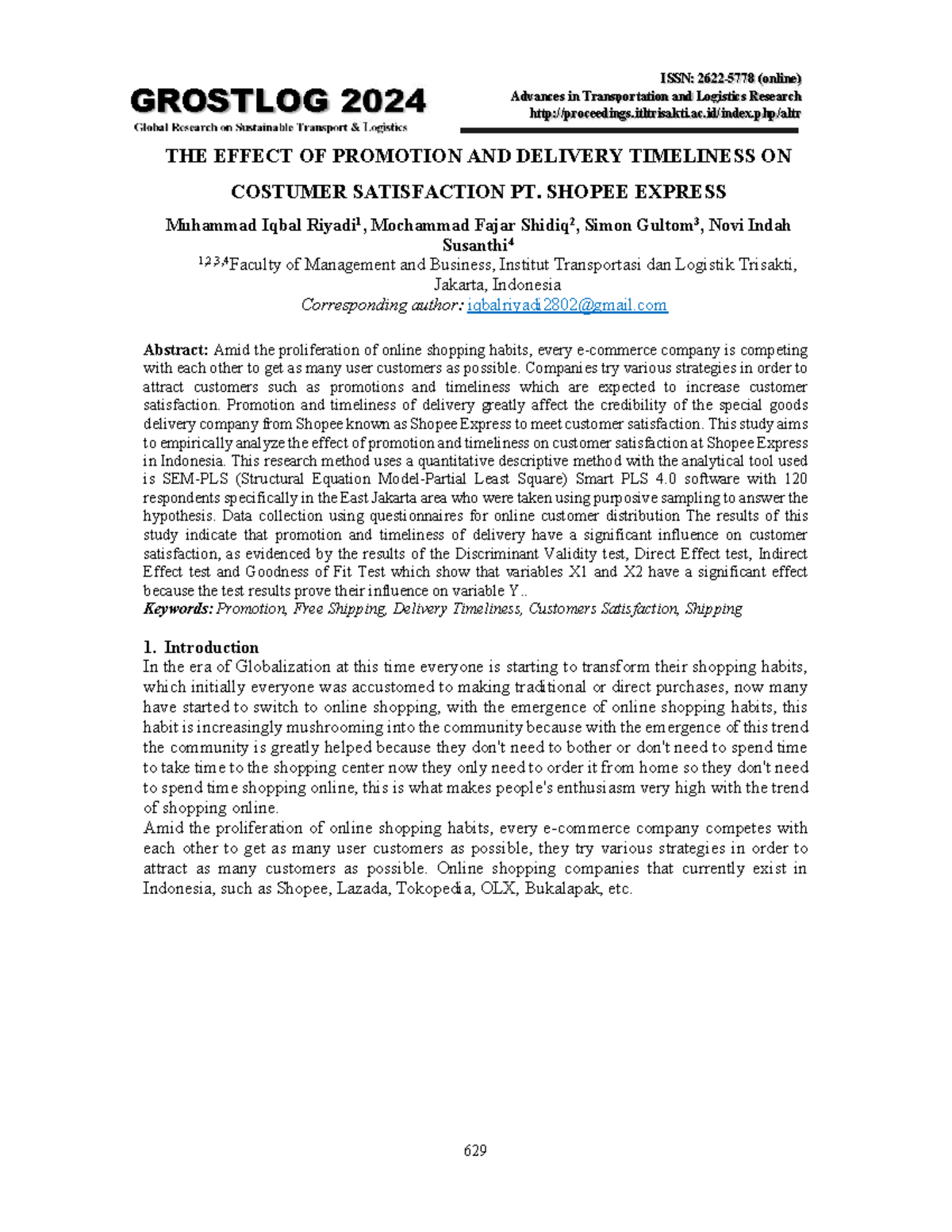 The Impact of Promotion and Delivery Timeliness on Customer ...