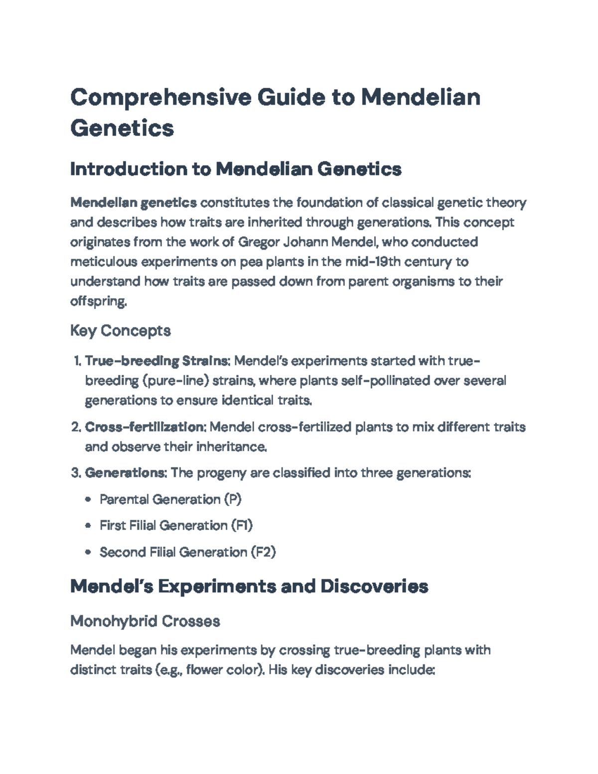 Comprehensive Guide to Mendelian Genetics and Principles of Inheritance ...