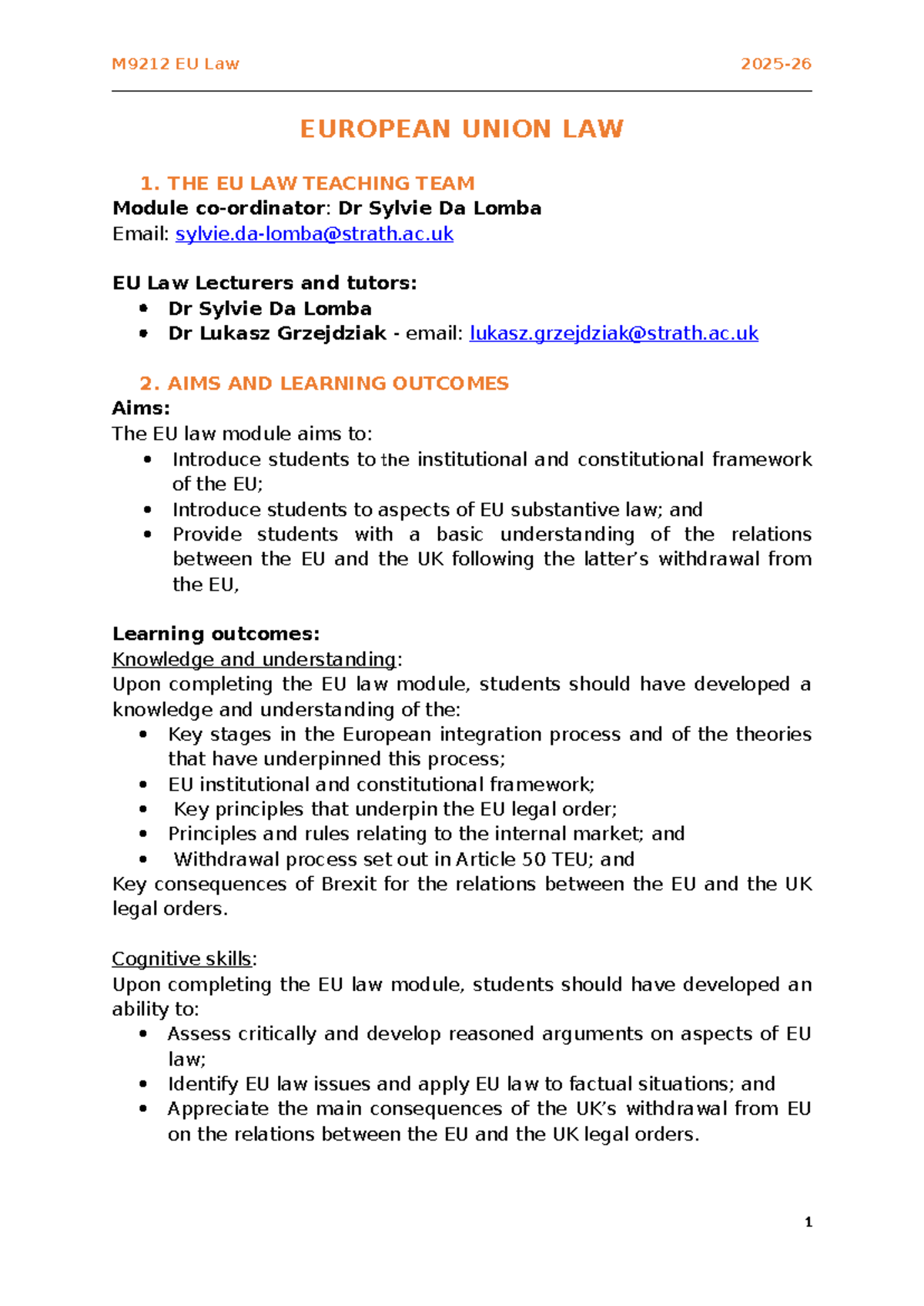 M9212 EU Law Handbook 2025-26: Key Concepts and Frameworks - Studocu