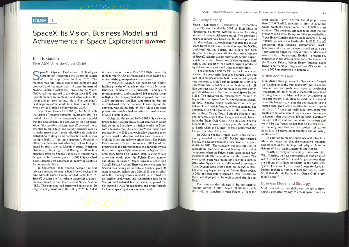 Case Study 1: SpaceX - Vision, Business Model, and Milestones in 2023 ...