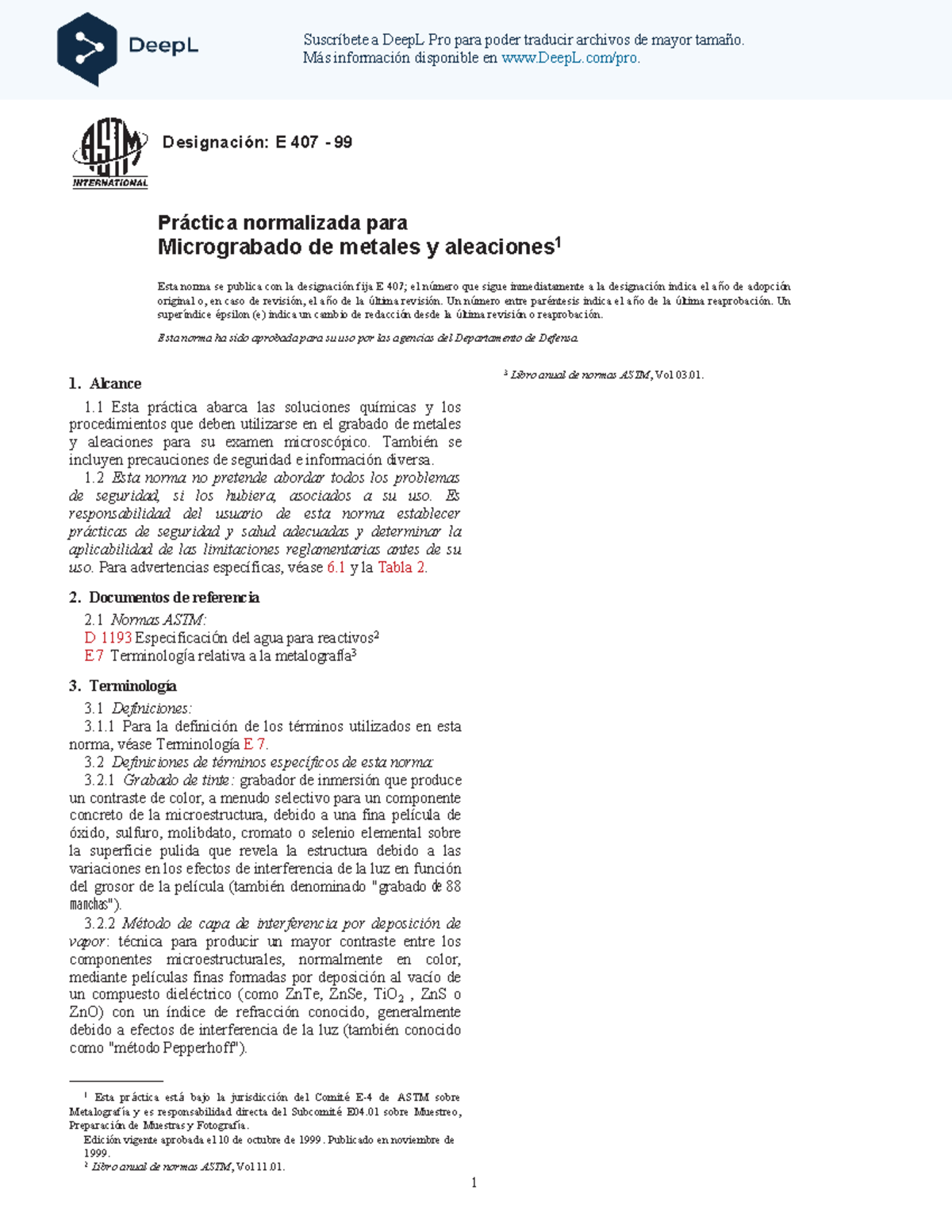 Práctica Normalizada ASTM E407: Micrograbado de Metales y Aleaciones - Studocu