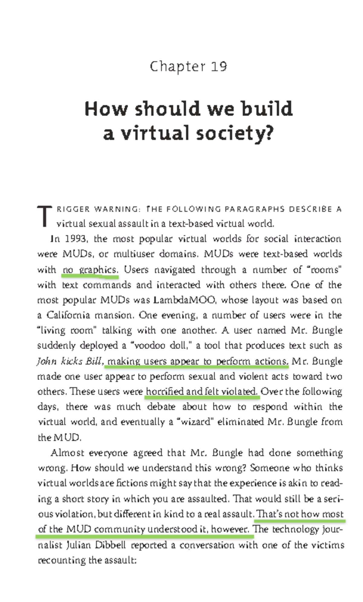 Chalmers (annotated) - How should we build a virtual society - Chapter ...