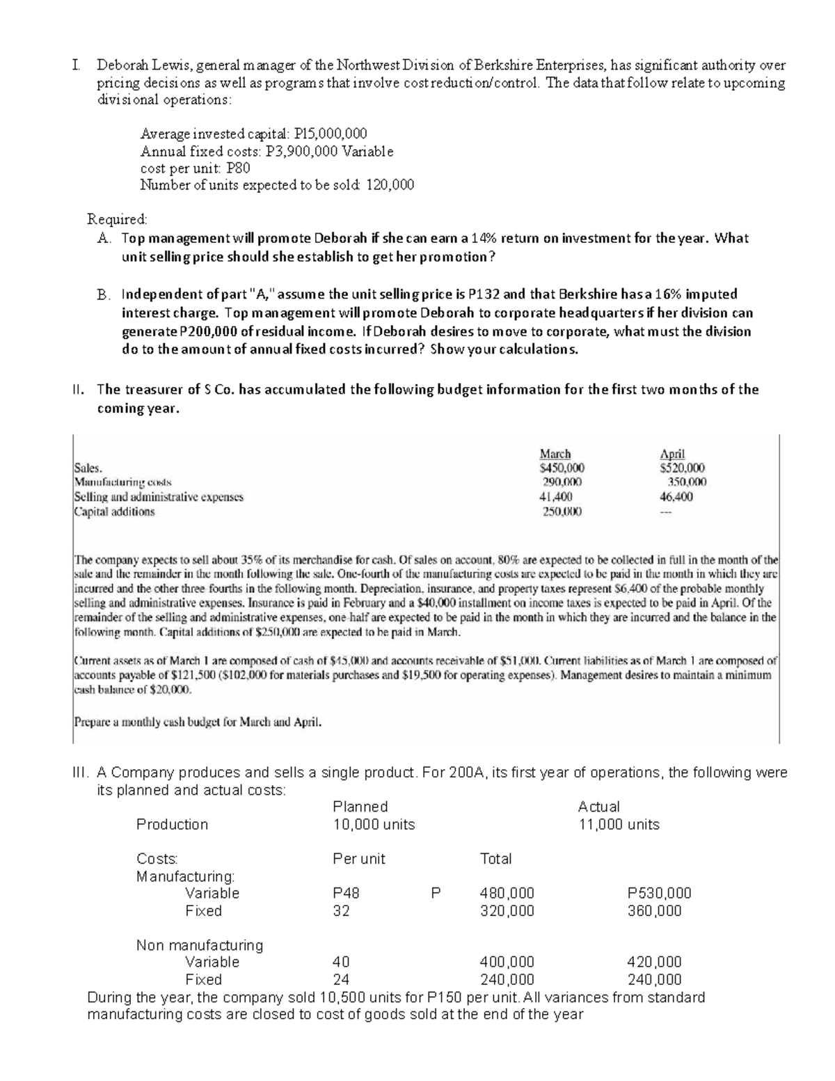Strategic Management Case Study: Pricing Decisions & Budget Analysis ...