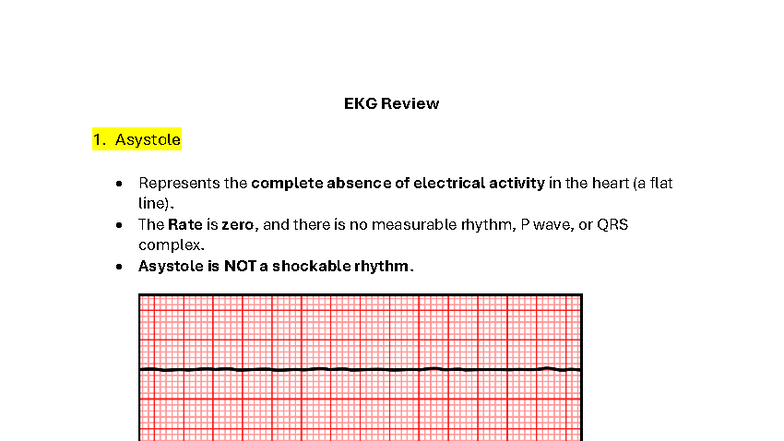 EKG Exam Review: Key Concepts and Treatment Protocols - Studocu