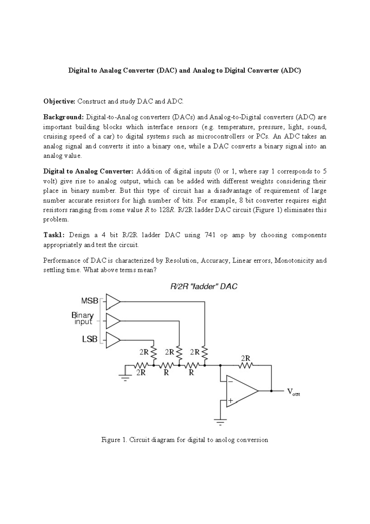 Study and Construction of DAC & ADC Circuits (ENGR 101) - Studocu