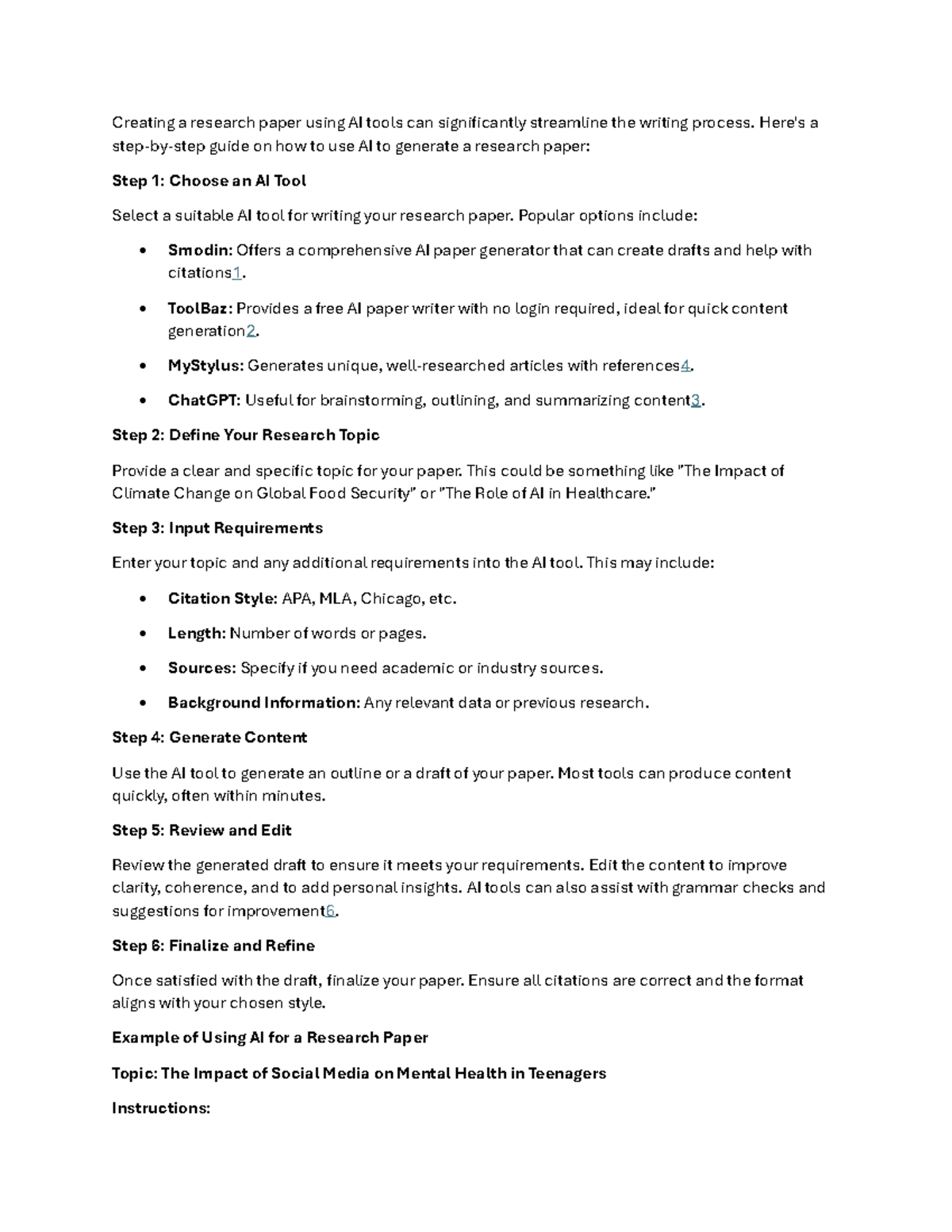 Creating an AI Research - Creating a research paper using AI tools can ...