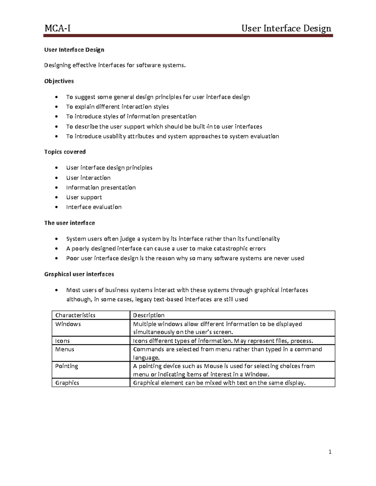 User Interface Design - OOSE - User Interface Design Designing ...