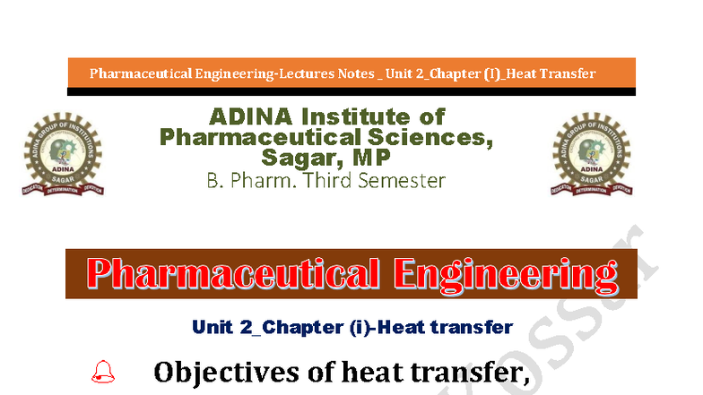 Pharmaceutical Notes _ B. Pharm _ Unit 2 _ Chapter I _ Heat Transfer ...