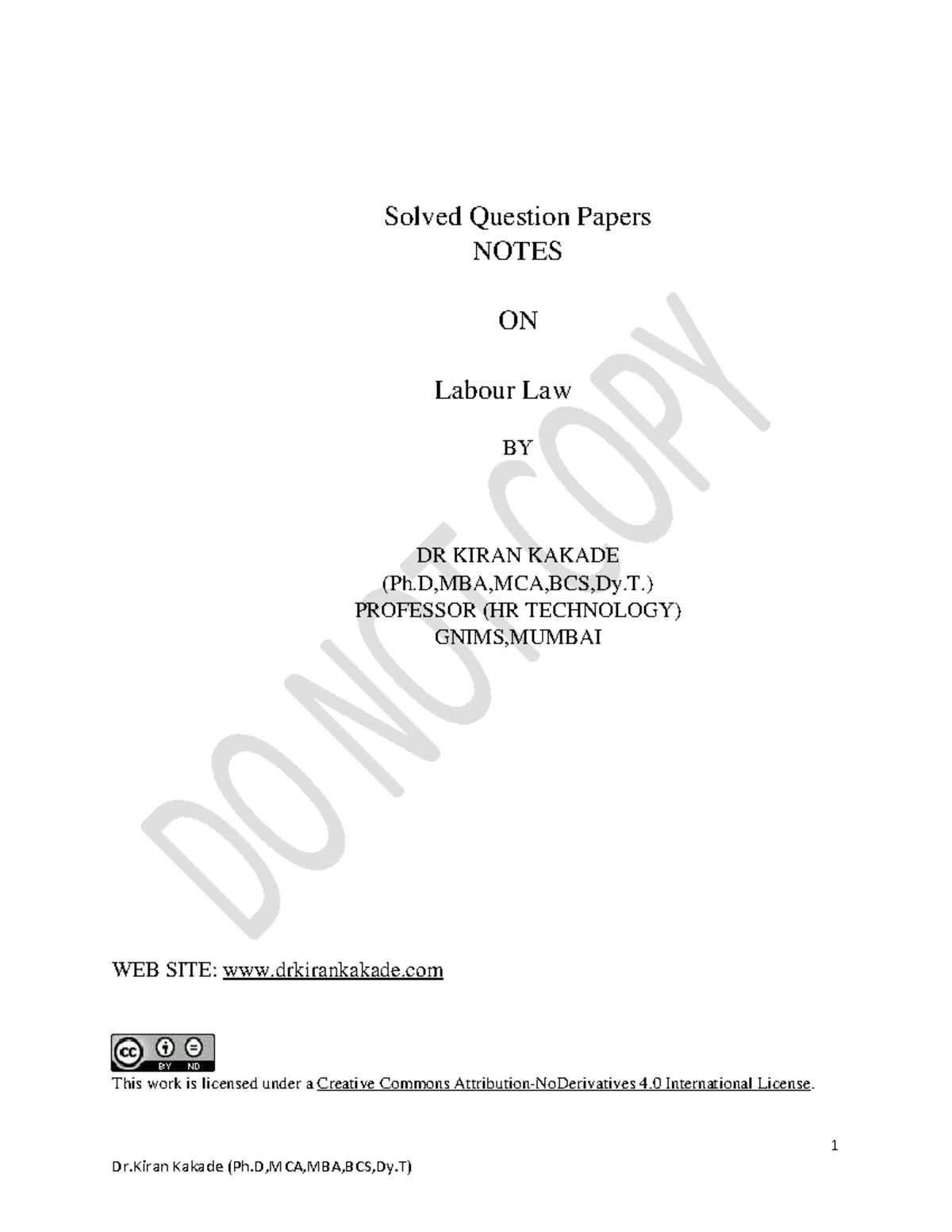 Solved Question Papers Notes ON Labour L - 1 Solved Question Papers ...