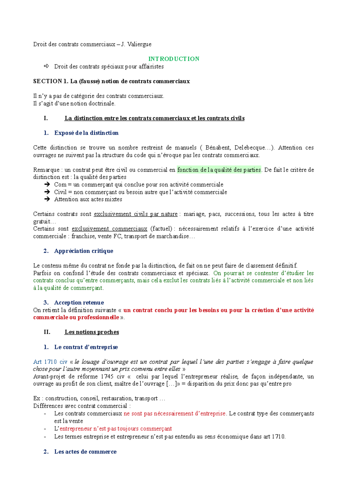 Contrats commerciaux J - Droit des contrats commerciaux – J. Valiergue ...