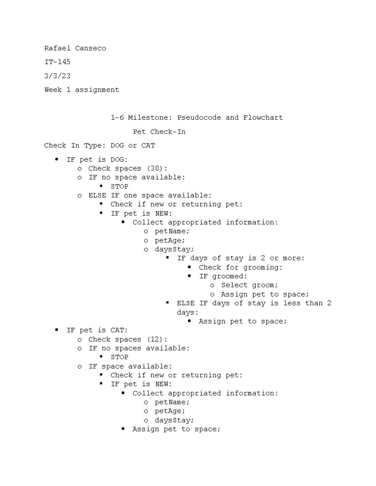 CS-330 Milestone 1-2 Assignment: Project Development Insights - Studocu