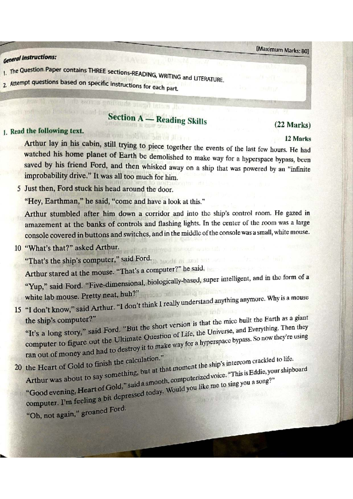 English Core Practice Paper: Writing & Literature Exam Guide - Studocu