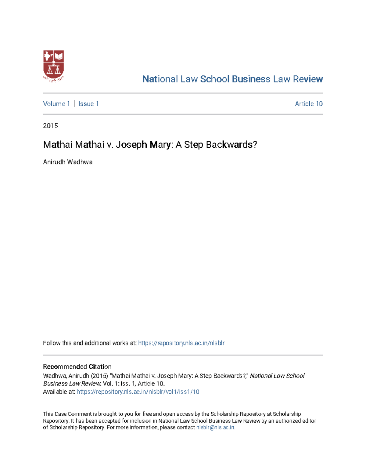Mathai Mathai v. Joseph Mary: Legal Insight on a Controversial Ruling ...