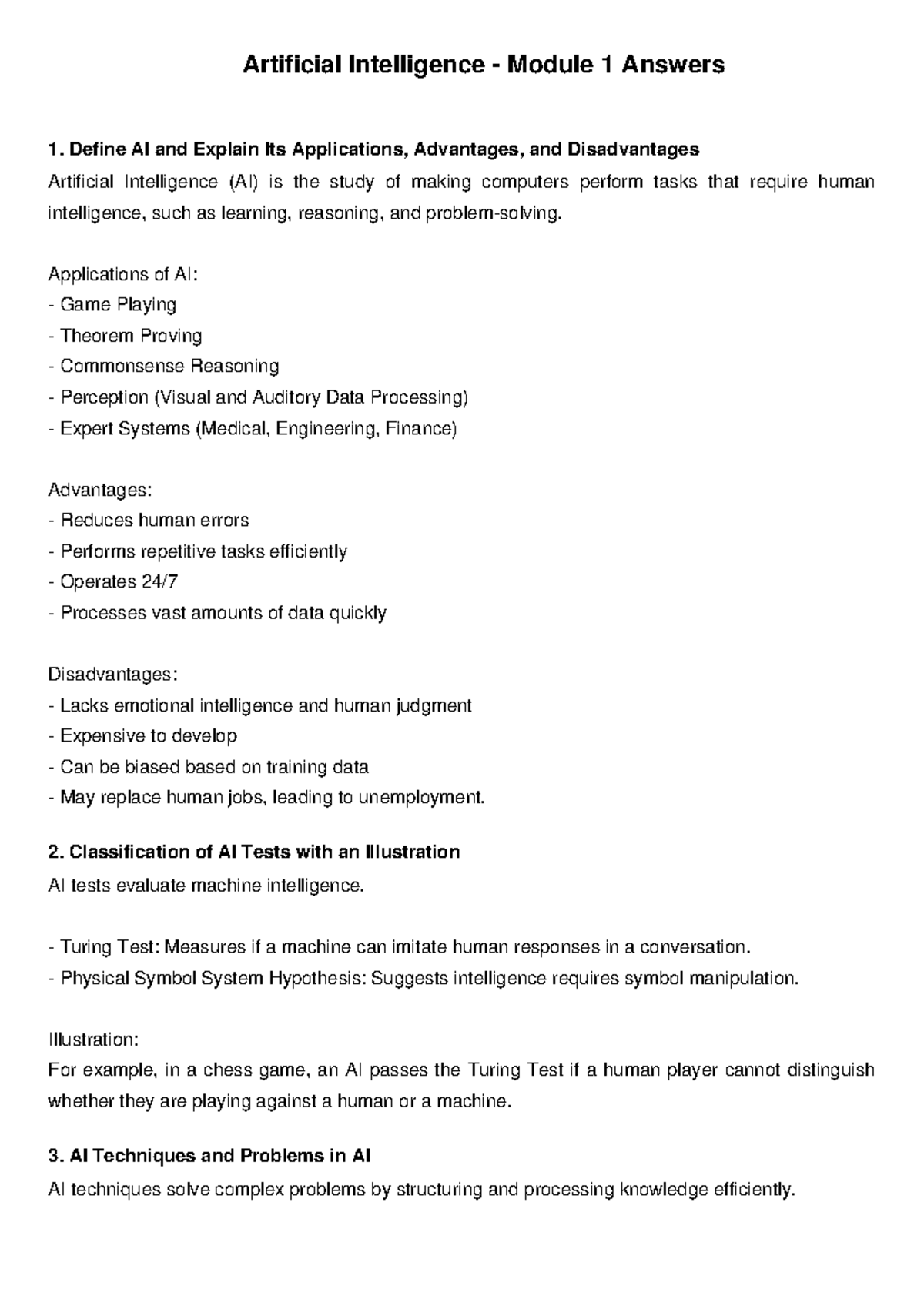 AI Module 1 Final Exam Answers - Introduction to Artificial ...