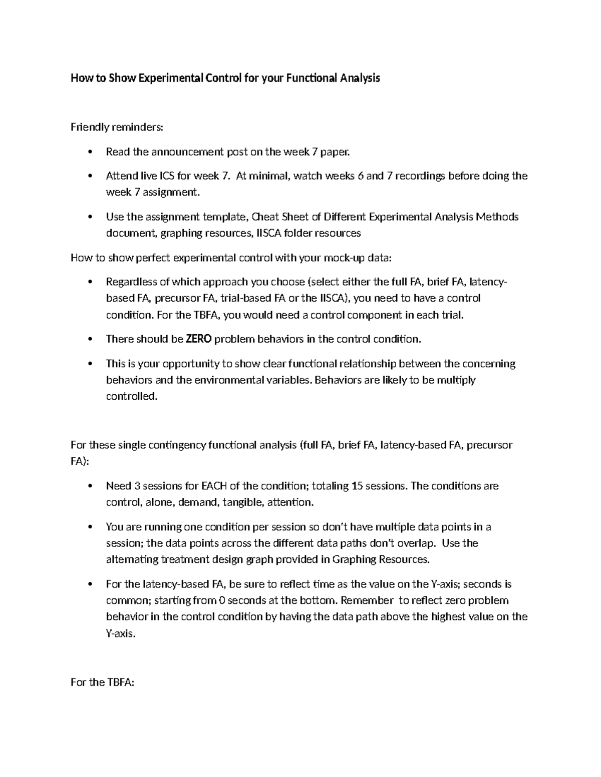 How to Demonstrate Experimental Control in Functional Analysis (FA ...