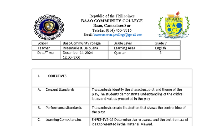 Grade 9 English Lesson Plan: A Raisin in the Sun Analysis - Studocu