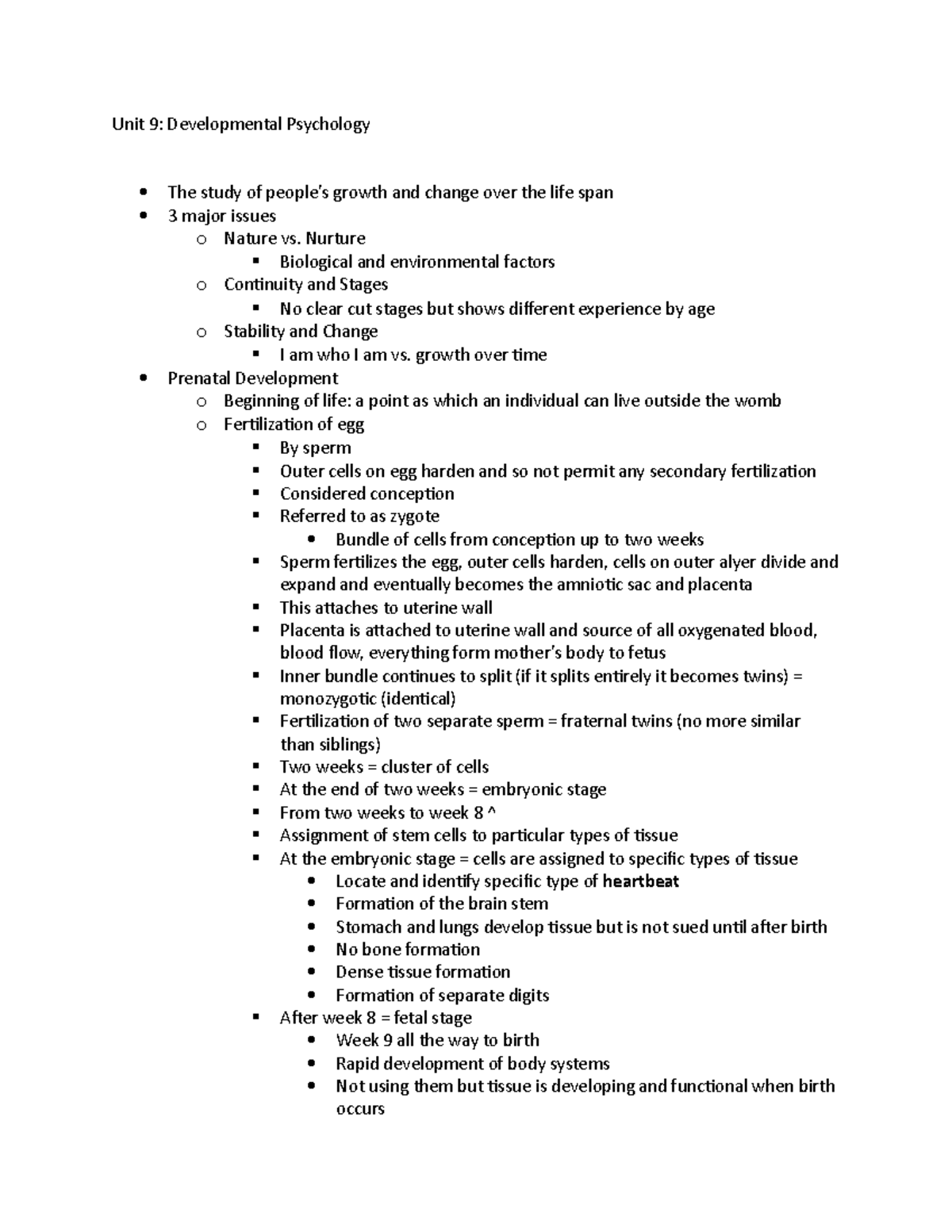 Unit 9: Developmental Psychology Insights for AP Psychology - Studocu