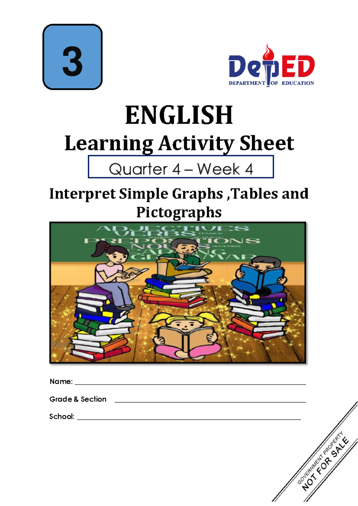 English 3 Q4 W4 Activity Sheet - ENGLISH Learning Activity Sheet Interpret Simple Graphs ,Tables ...