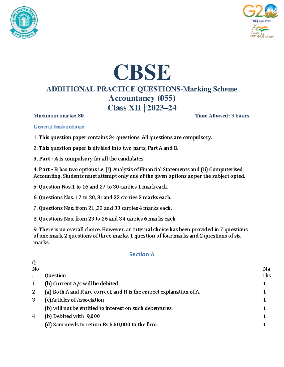 Accountancy-PQMS - CBSE ADDITIONAL PRACTICE QUESTIONS-Marking Scheme ...