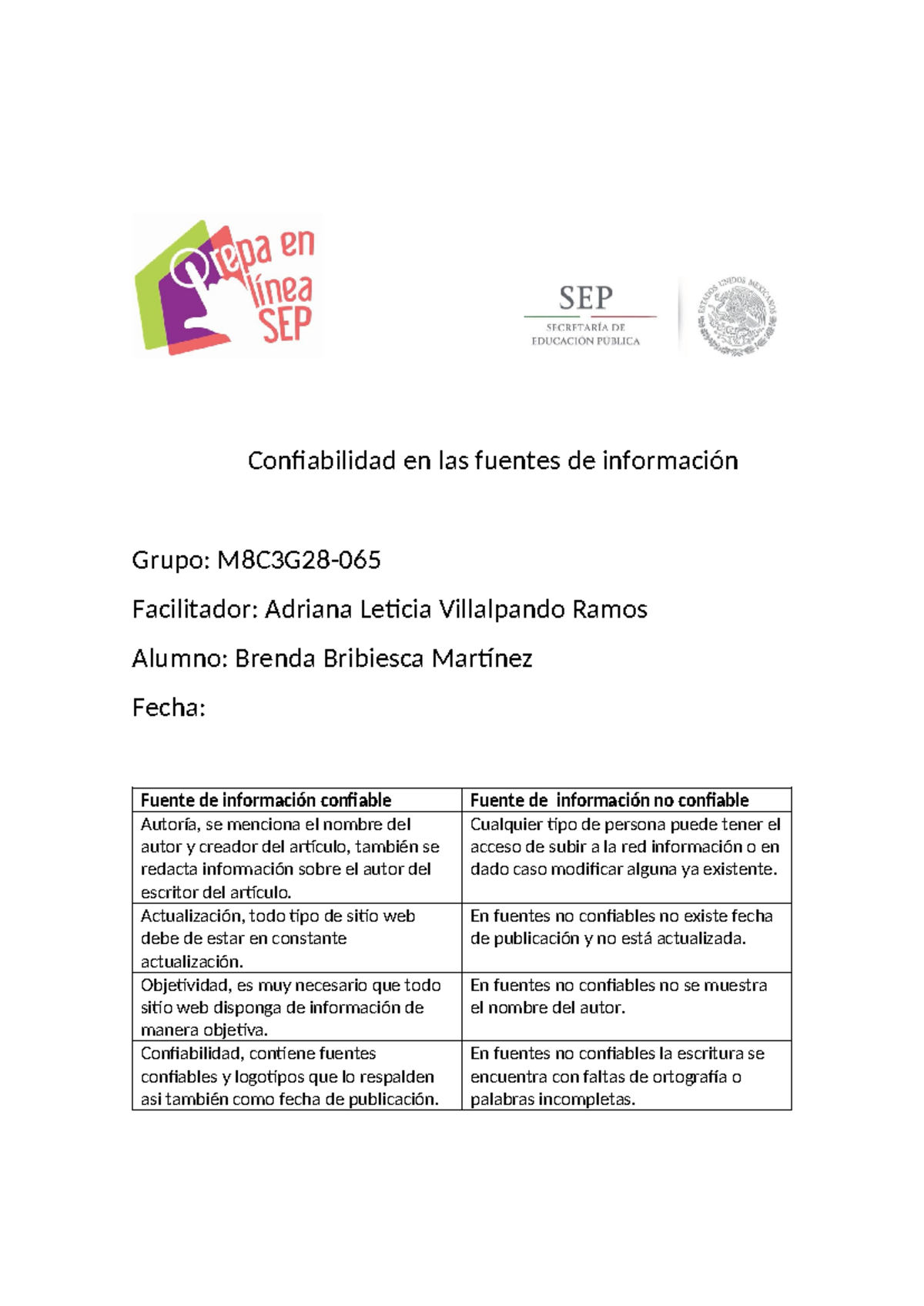 Confiabilidad en Fuentes de Información y Derechos Humanos - M8C3G28 ...