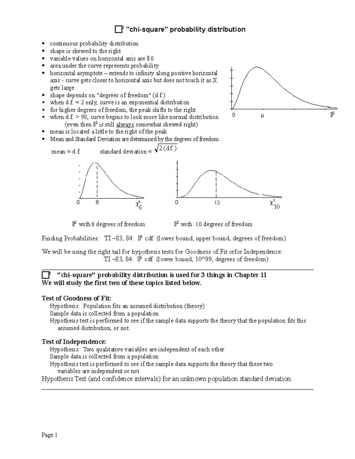 Chi-square Test Worksheet: Key Concepts of Probability Distributions ...