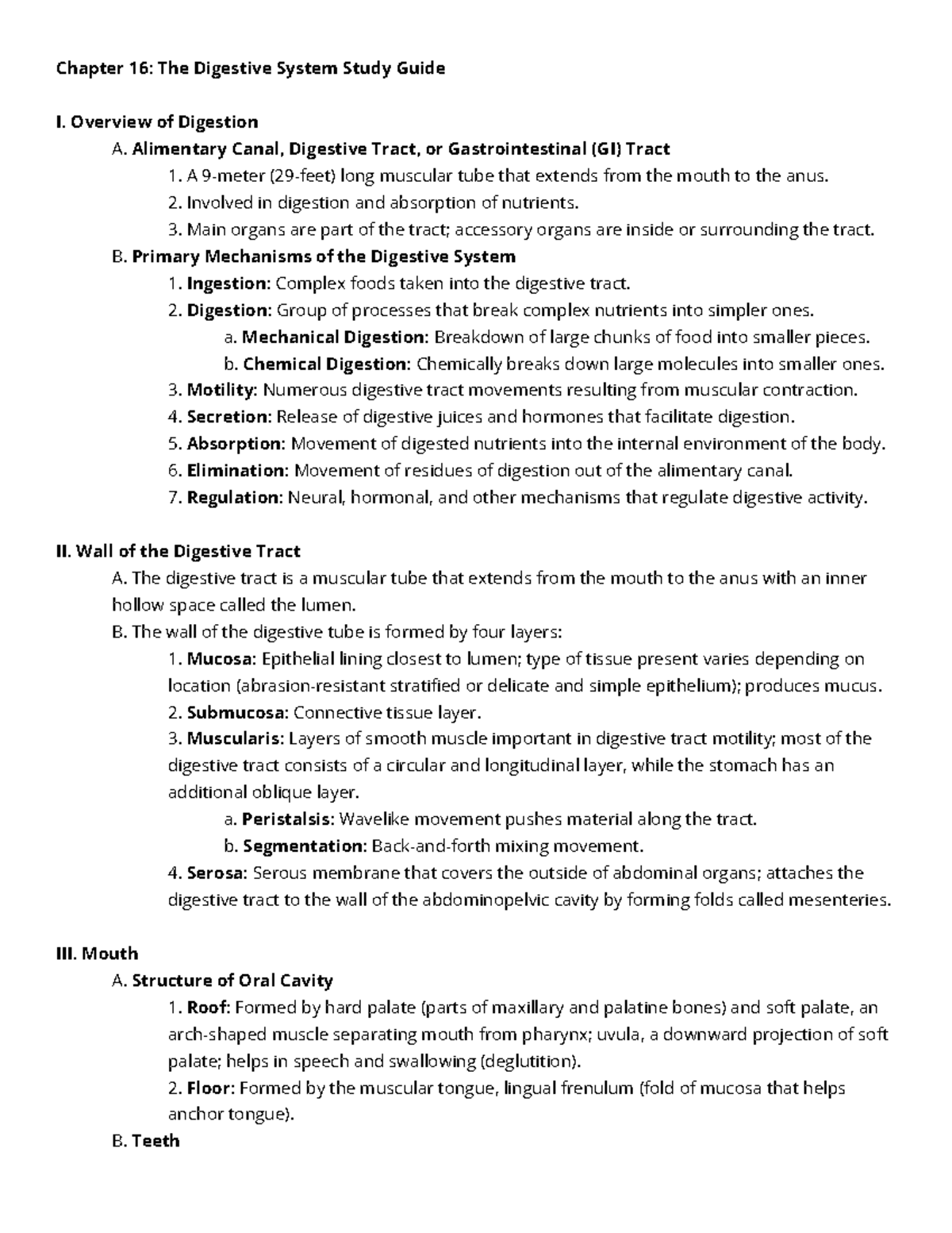 Chapter 16: The Digestive System Study Guide & Key Concepts - Studocu