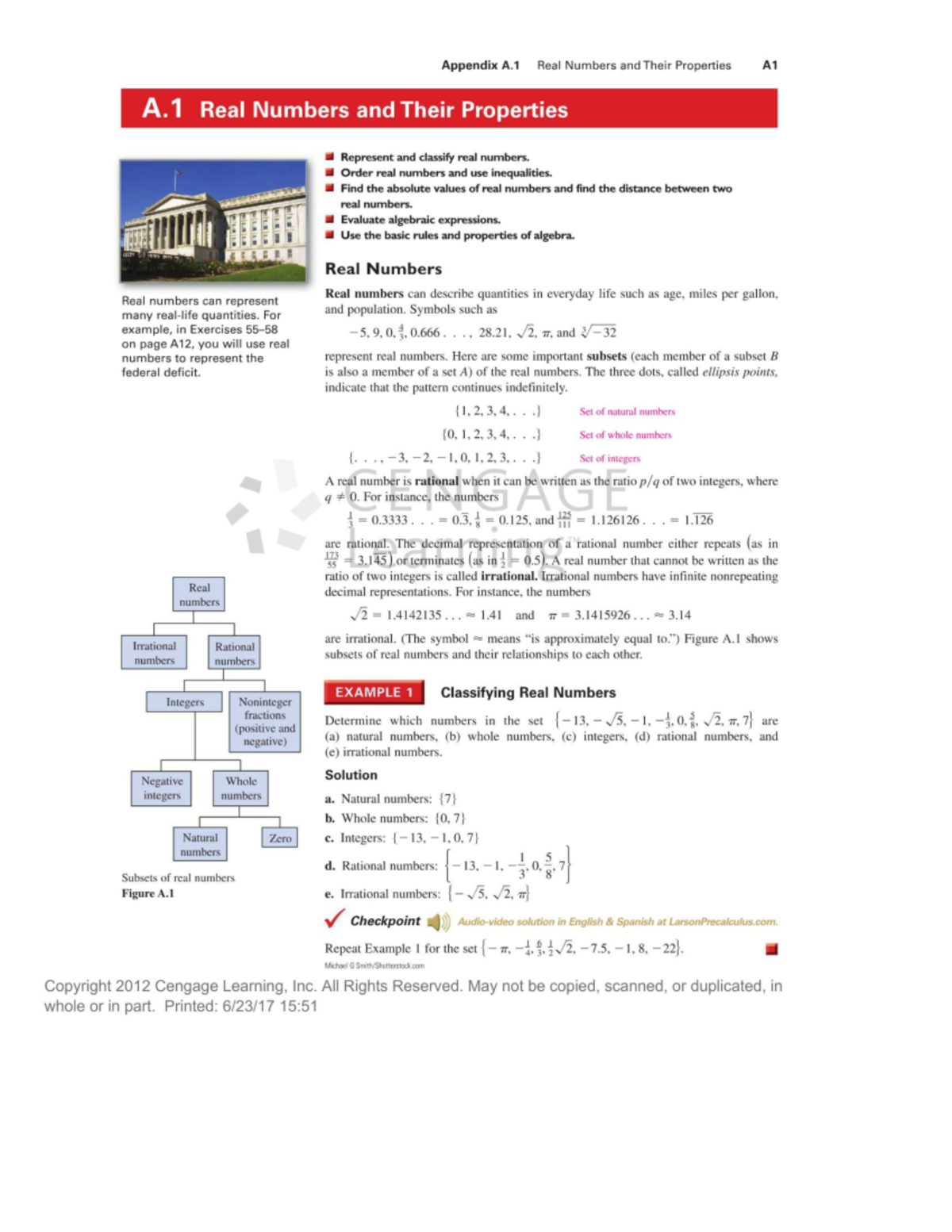 Appendix A.1 Real Numbers and Their Properties - Pre Calc 9e - Studocu