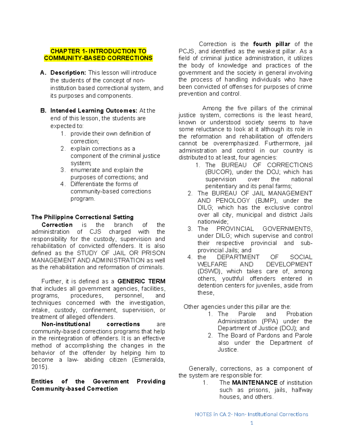 CHAPTER 1: INTRODUCTION TO CORRECTIONS (CA Institutional Corrections) - Studocu