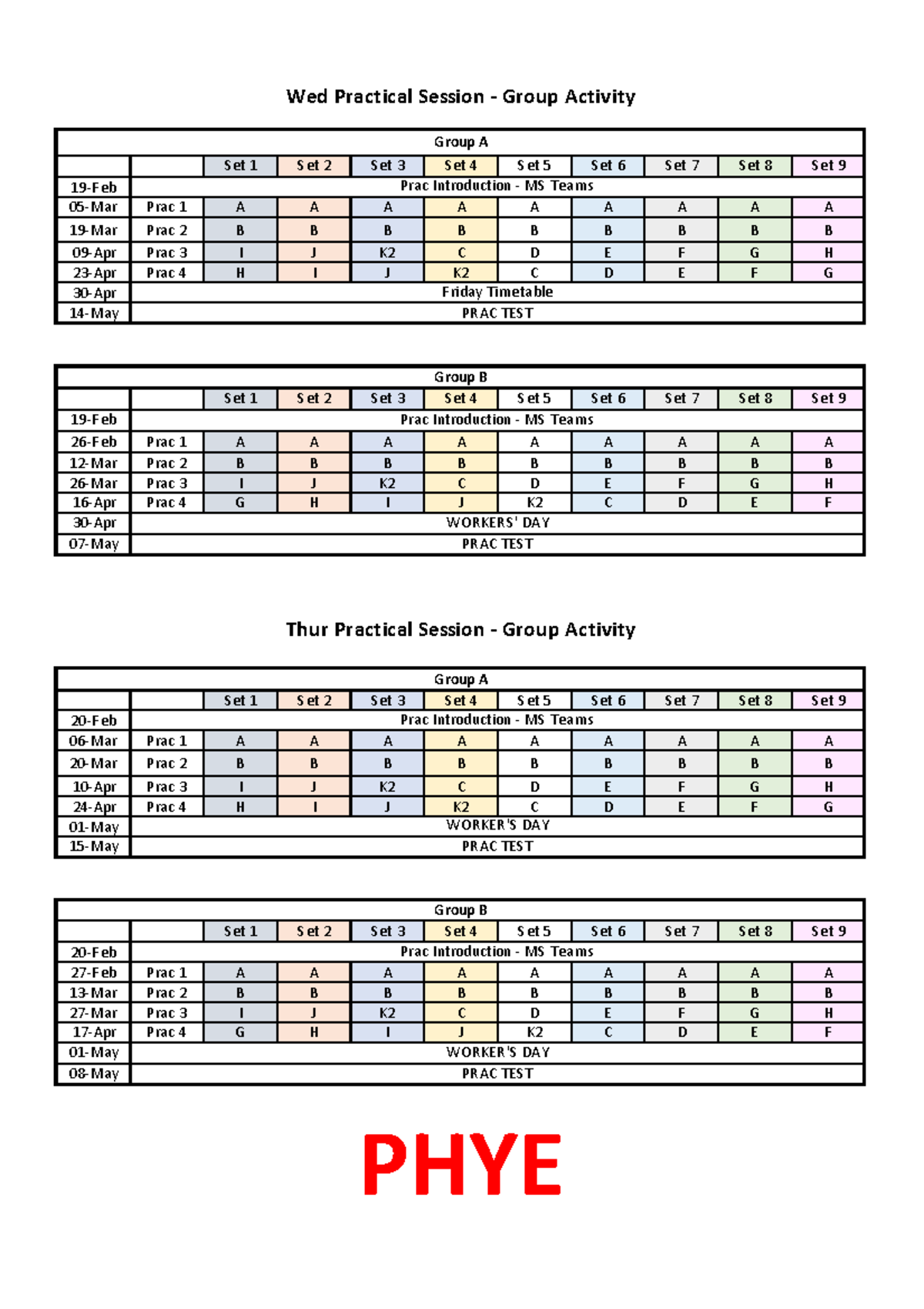 Practical Groups and Activities - E0A1 - Set 1 Set 2 Set 3 Set 4 Set 5 ...