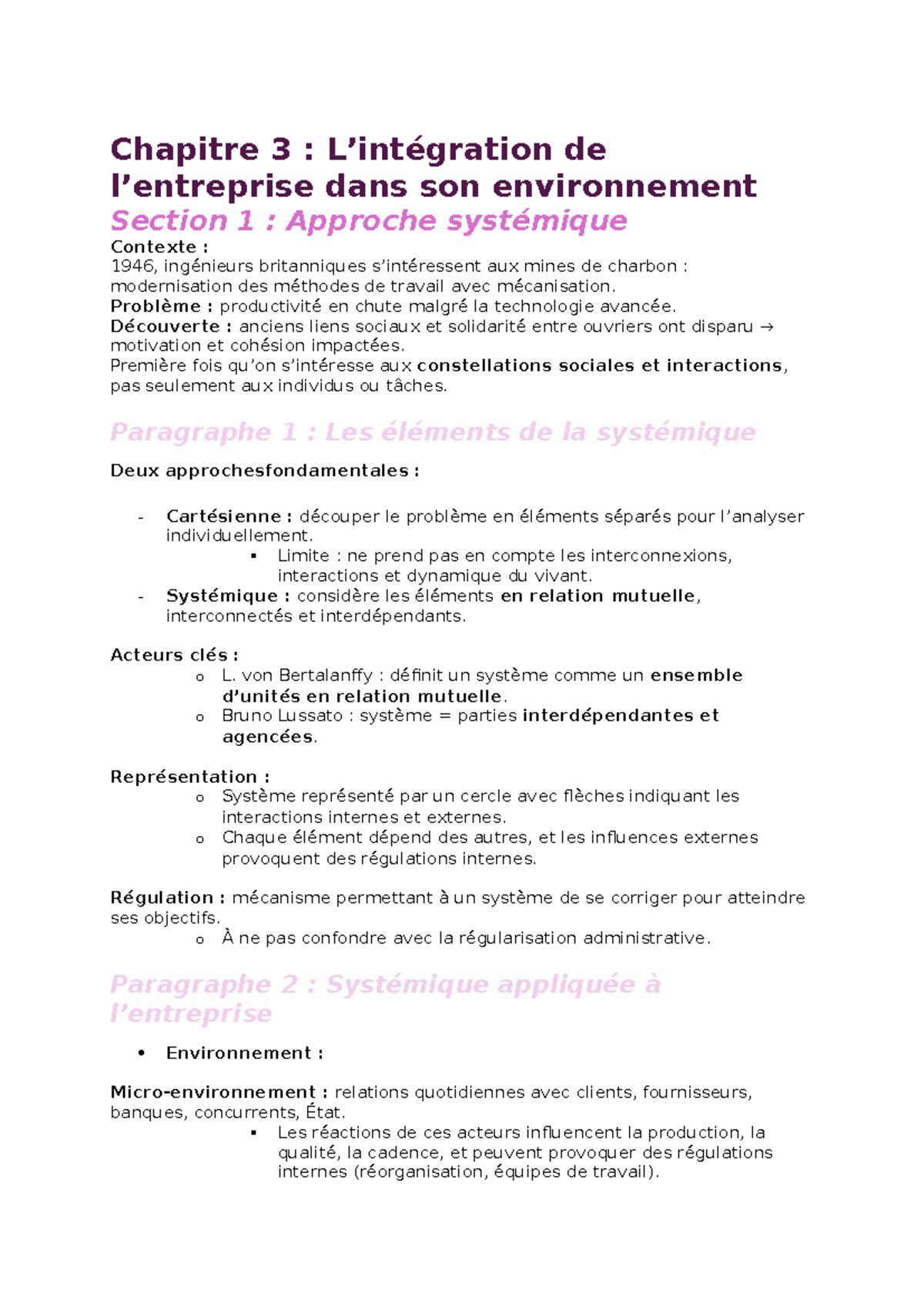 Chapitre 3 : Exploration des Structures Organisationnelles et de Leur Impact - Studocu