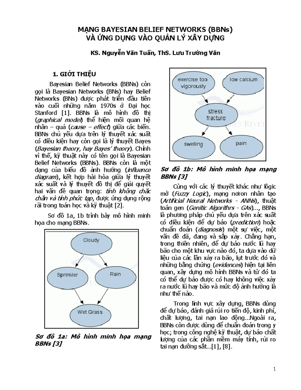 Khái niệm và Ứng dụng Mạng Bayesian Belief (BBNs) trong Quản lý Xây ...