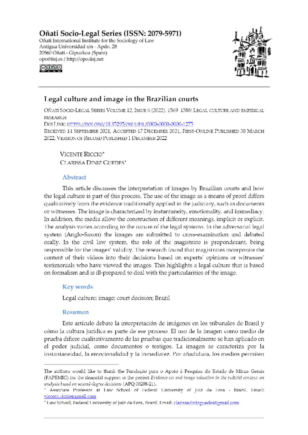 Legal Culture AND Image IN THE Brazilian Courts - Oñati Series (ISSN ...