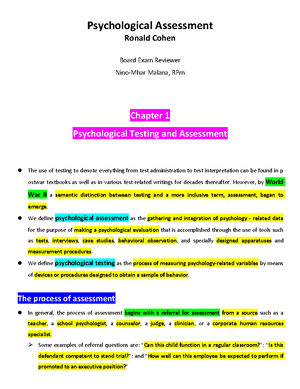 Psychological Assessment Reviewer pdf - PSYCHOLOGICAL ASSESSMENT ...