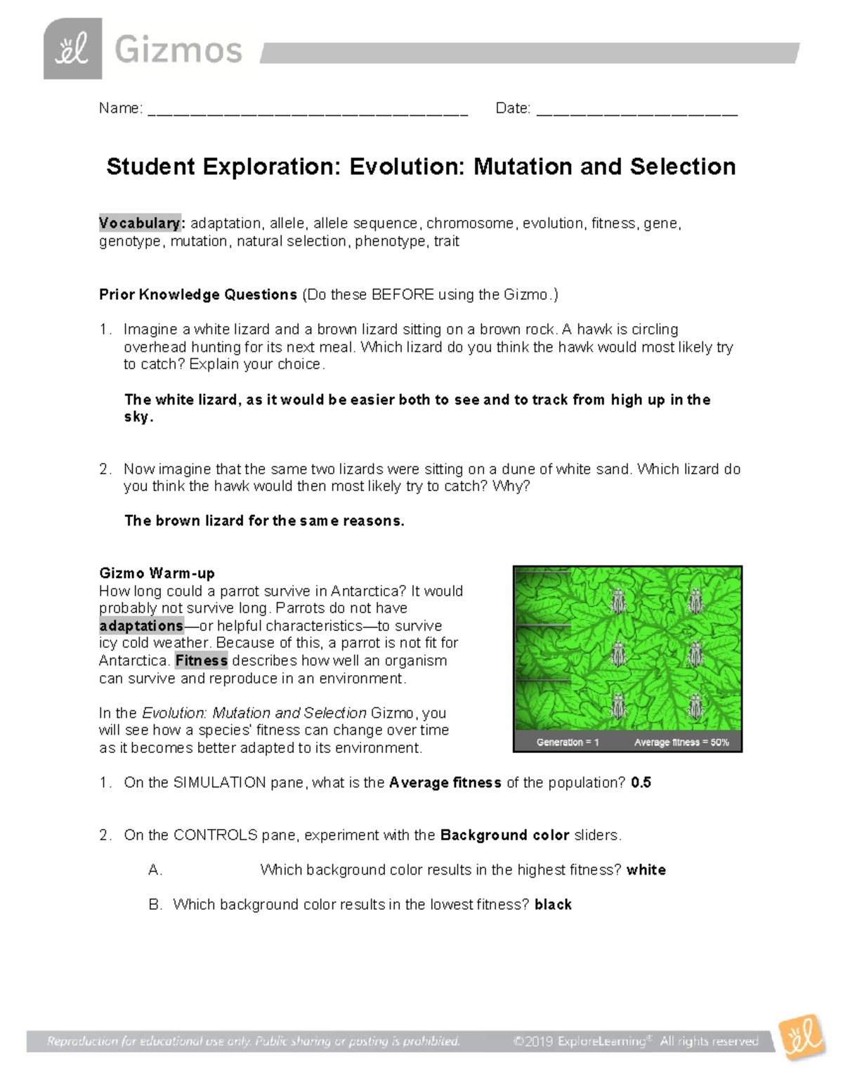470847330 Student Exploration: Mutation & Natural Selection Gizmo ...