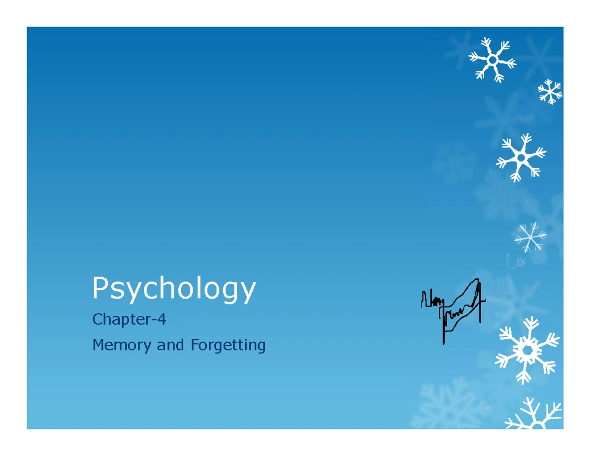 Psychology Chapter 4 Memory And Forgetting Psychology Chapter Memory And Forgetting Memory Is