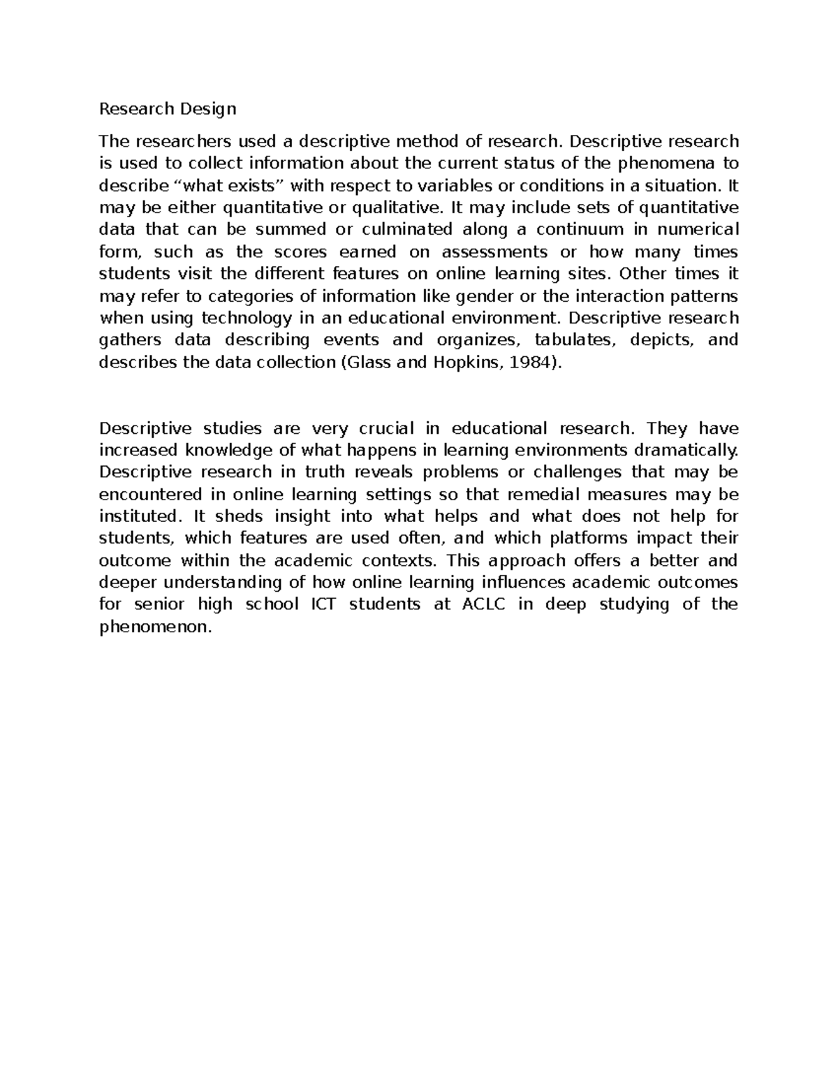 5PR2 Chapter 3: Descriptive Research on ICT Students' eLearning Impact ...