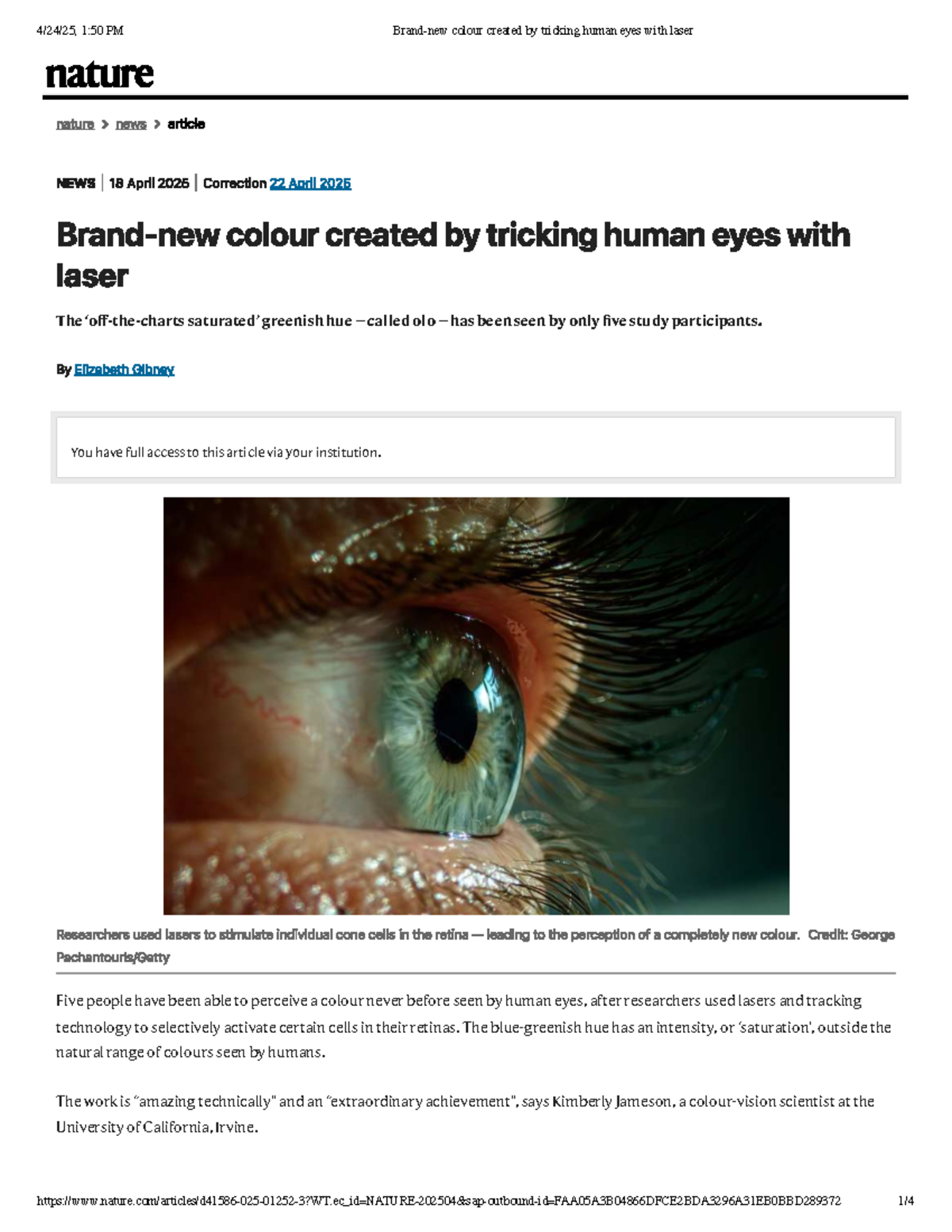 New Colour Perception: Creating Olo with Laser Tech in Vision Science ...