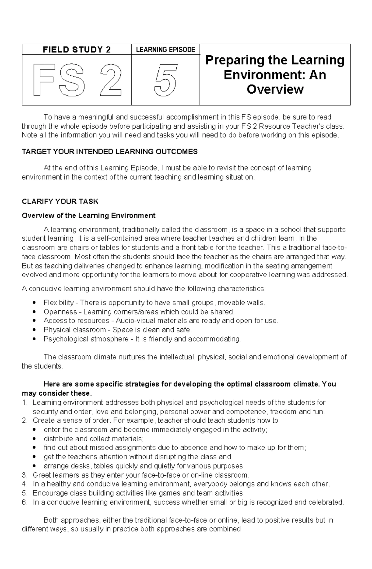 FS2 - Episode 13 - FS2 - PARTICIPATE AND ASSIST Before you participate ...