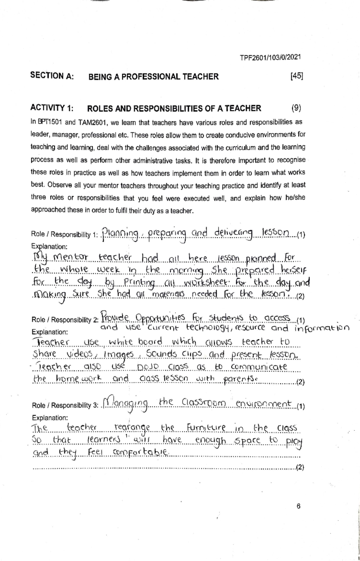Professional Teaching Portfolio: BPT1501/TAM2601 Overview - Studocu