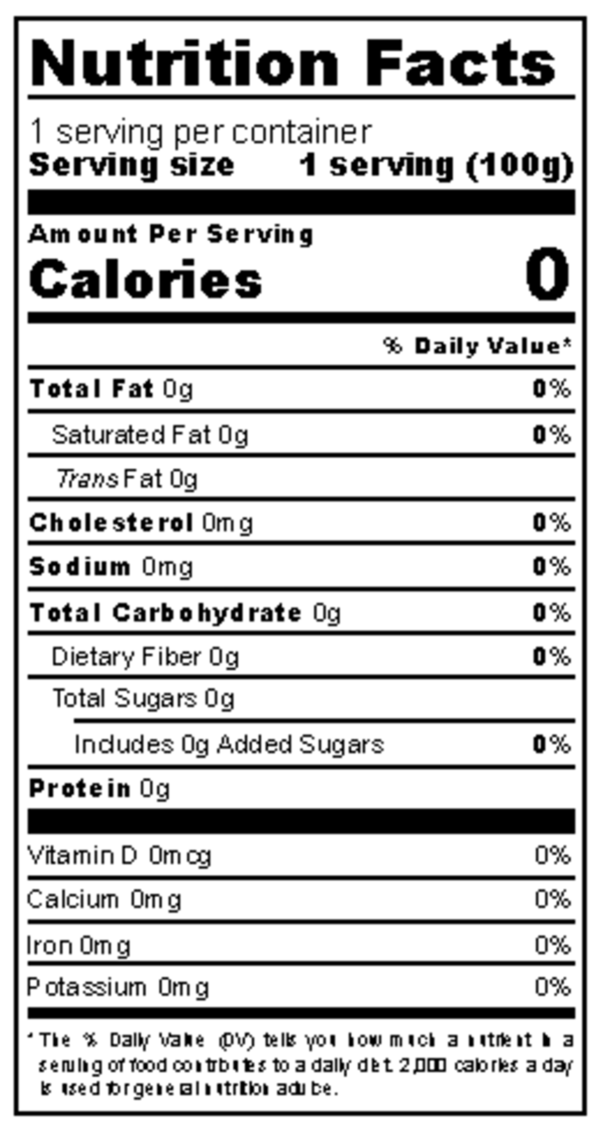 FDA Vertical Template - Nutrition Label - Serving size 1 serving (100g ...