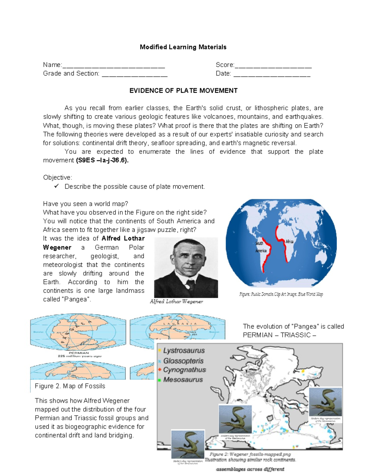 Modified Learning Materials 10 - Modified Learning Materials Name